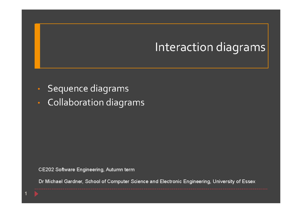collaboration diagrams - Lecture notes 5 - Interaction diagrams ...