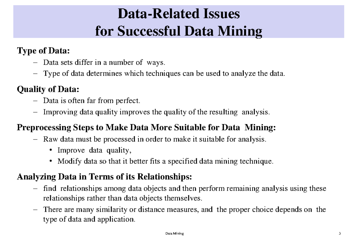 IDS-Unit-2 - here is the notes for unit-2 IDS - Data-Related Issues for ...