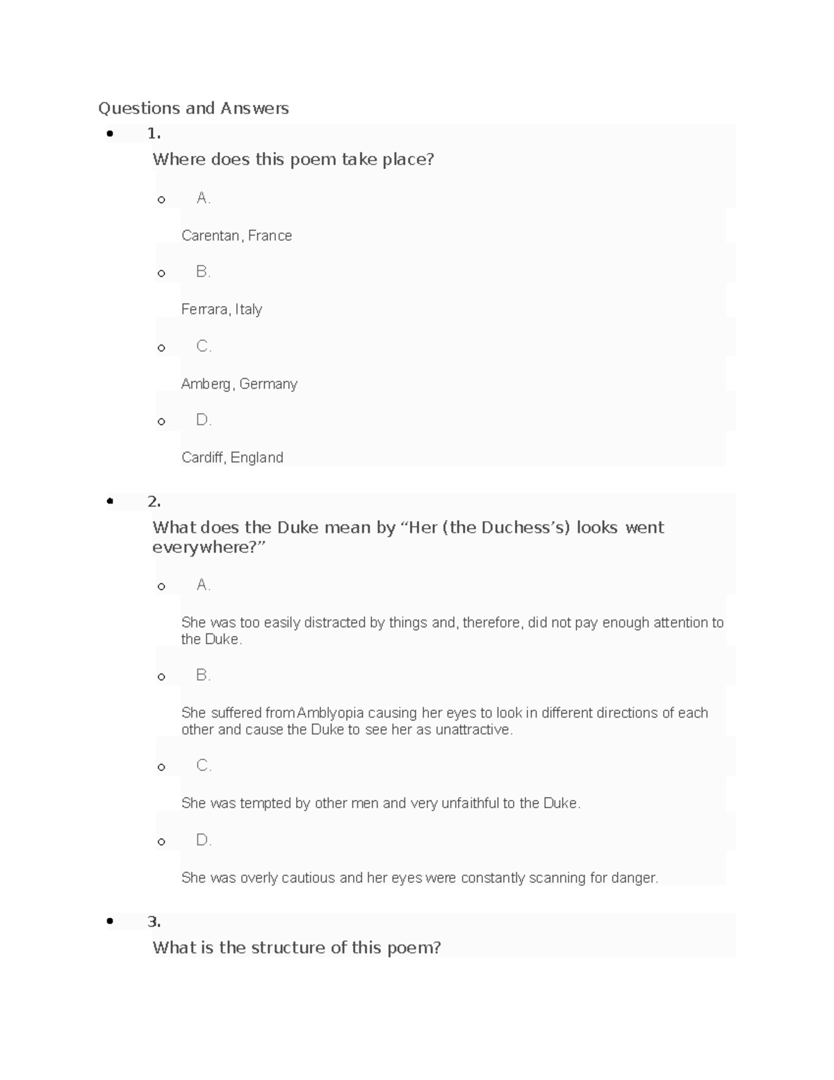 Questions and Answers 7 - Questions and Answers 1. Where does this poem ...