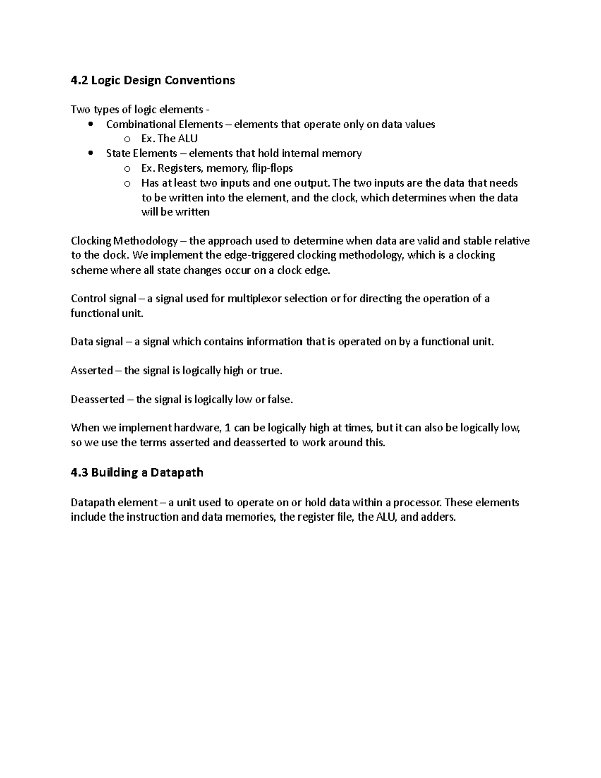 Introduction to the CPU - 4 Logic Design Conventions Two types of logic ...