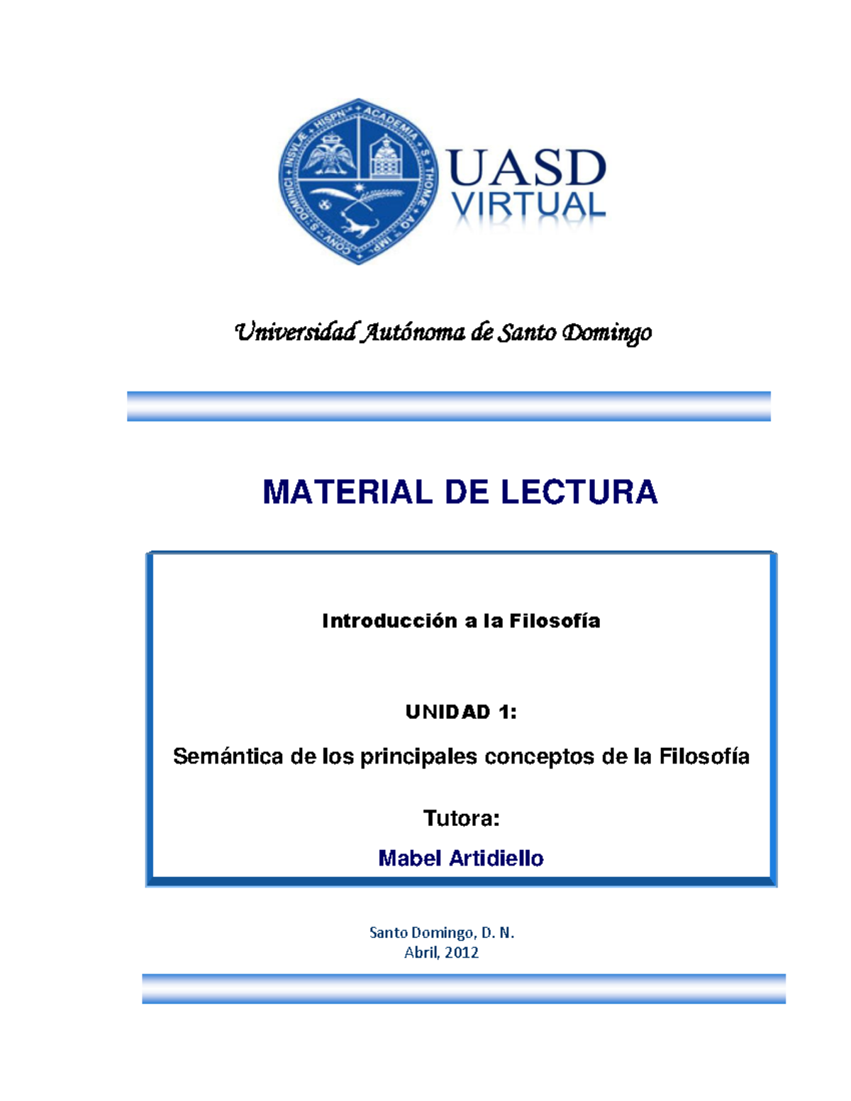 Material de Lectura Unidad 1 - Universidad Autónoma de Santo Domingo ...