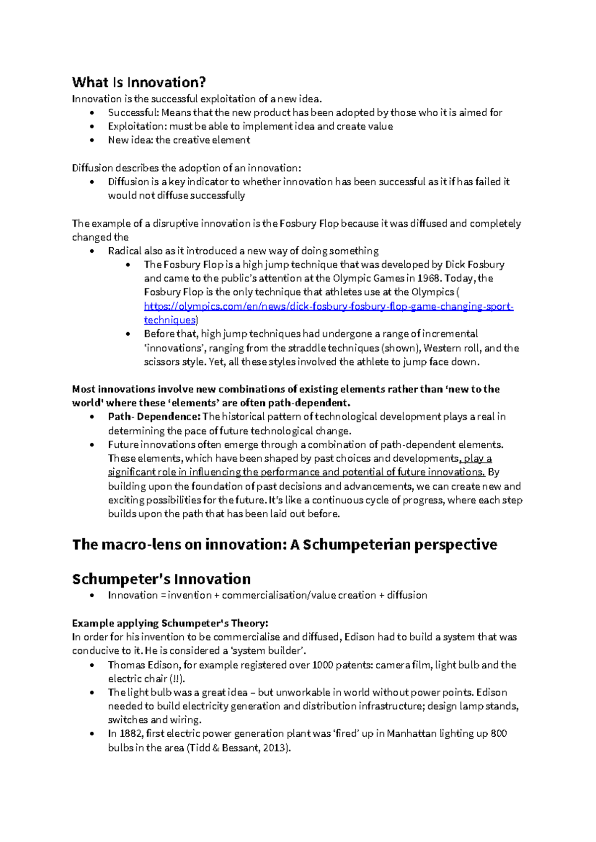 BMAN31911 Schumpeter's Perspective - What Is Innovation? Innovation is ...