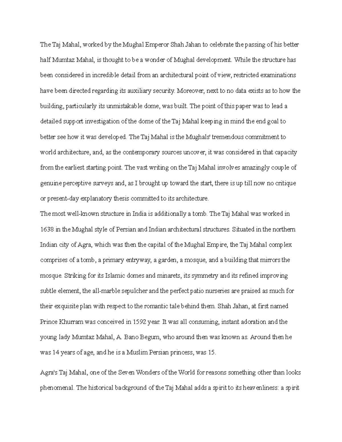 7-1 project - The Taj Mahal, worked by the Mughal Emperor Shah Jahan to ...