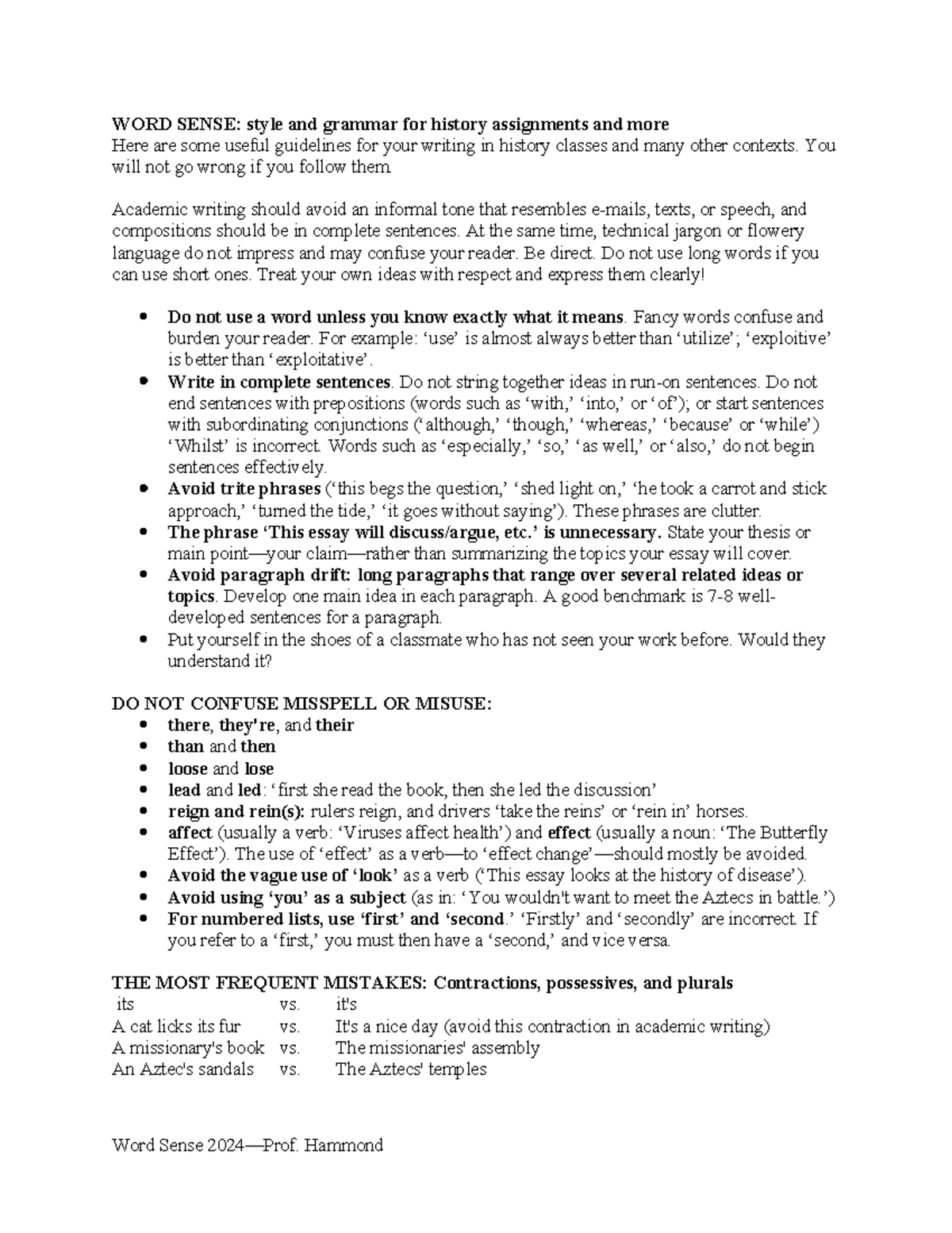 Word Sense 2024 - asd - WORD SENSE: style and grammar for history ...