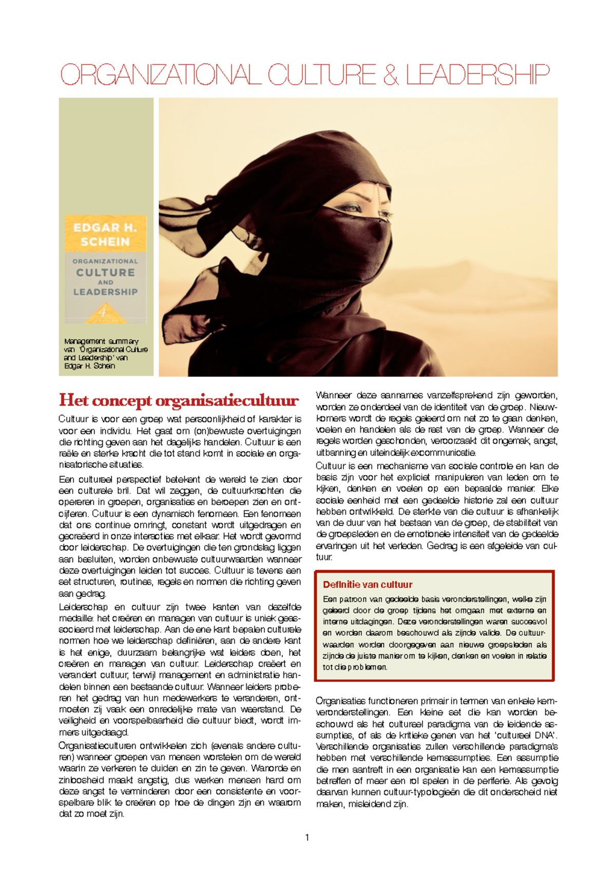 Schein Organizational cultures and leadership - Het concept ...