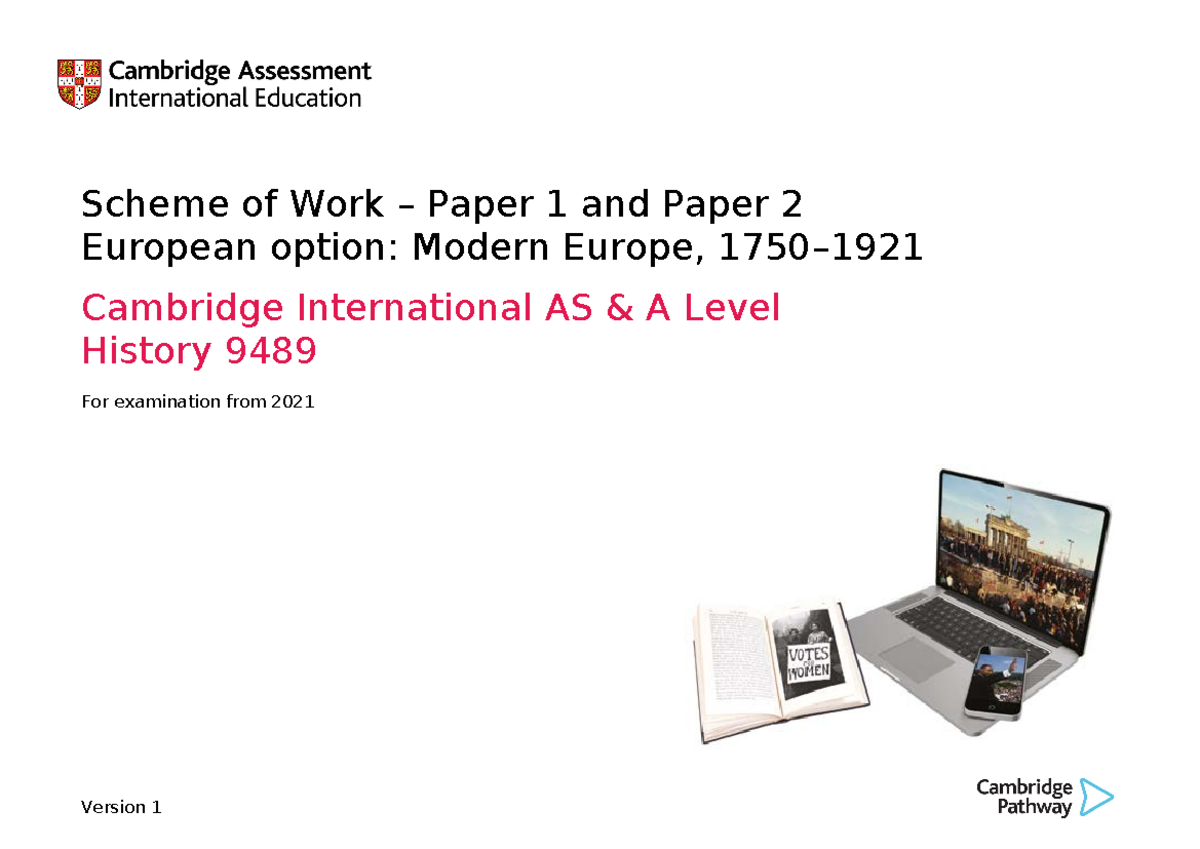 9489 Scheme of Work Paper 1 and 2 - European History (for examination ...