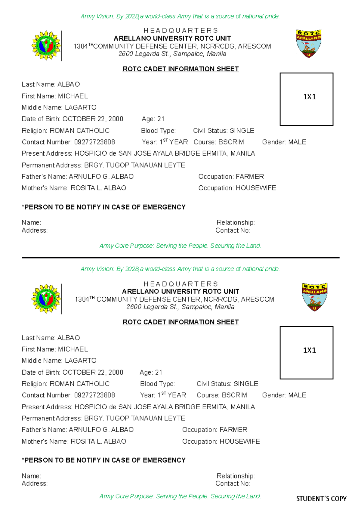 ROTC Annex D 1 - be simple and be who we are all the b enjoy our life ...