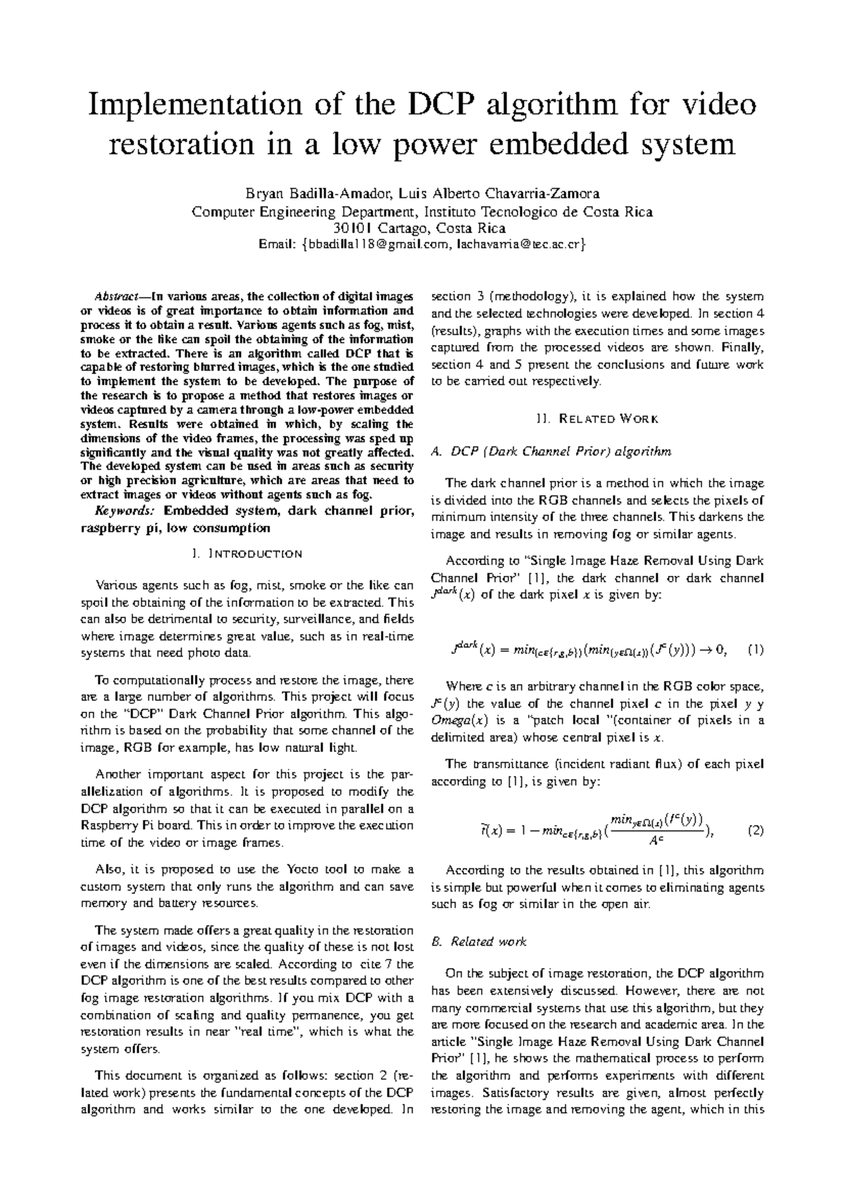 DCP Embedded paper english - Implementation of the DCP algorithm for ...