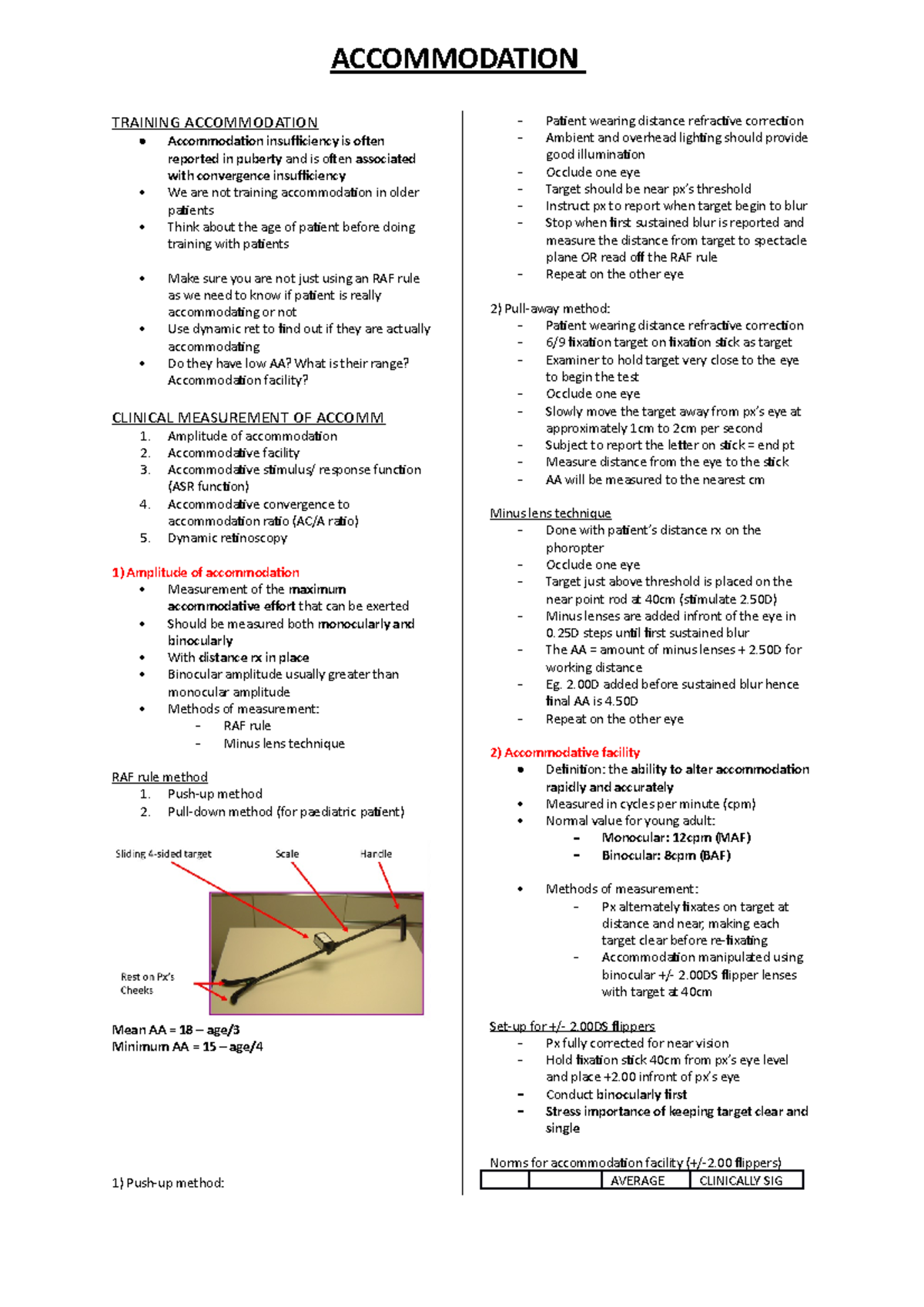 8 - Accommodation - Lecture notes 8 - TRAINING ACCOMMODATION ...