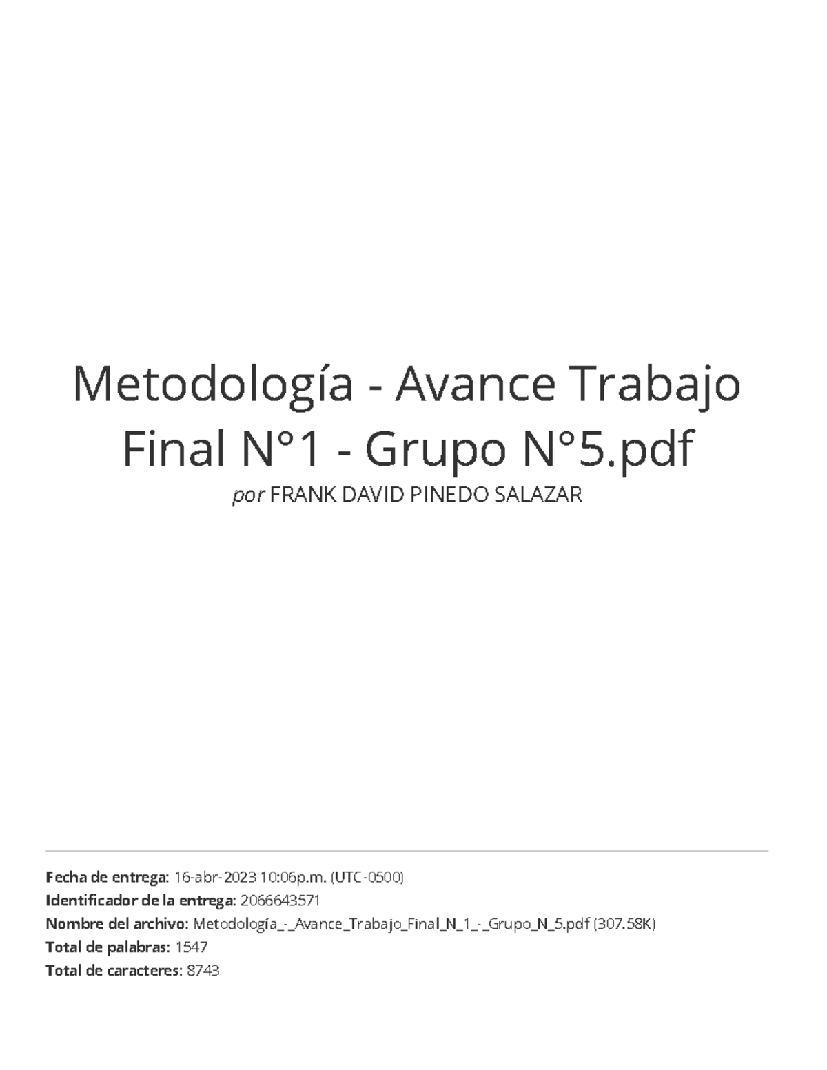 Metodología - Avance Trabajo Final N°1 - Grupo N°5 - Metodología - Avance Trabajo Final N°1 ...