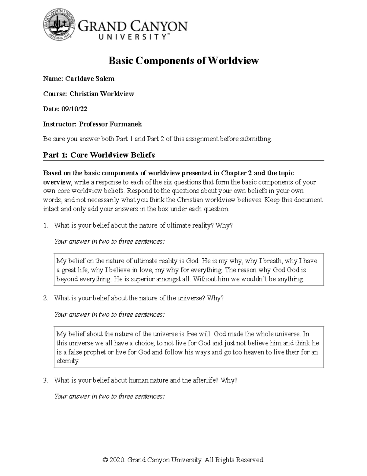 CWV 101 301 RS T1Basic Components Of Worldview - Basic Components of ...