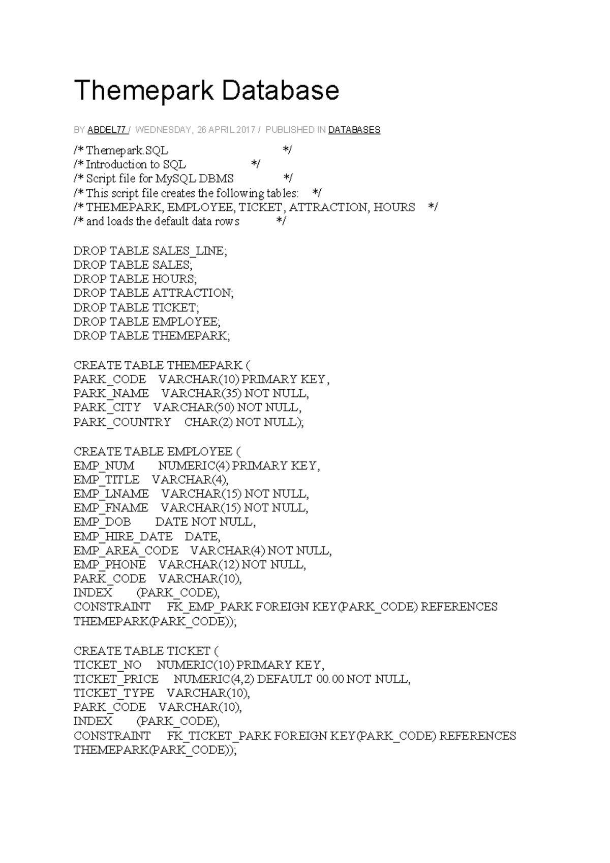 2. Themepark Database - Themepark Database BY ABDEL77 / WEDNESDAY, 26 ...