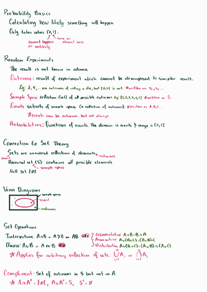 Week 1 Summary Notes - Sta257H1 - Studocu