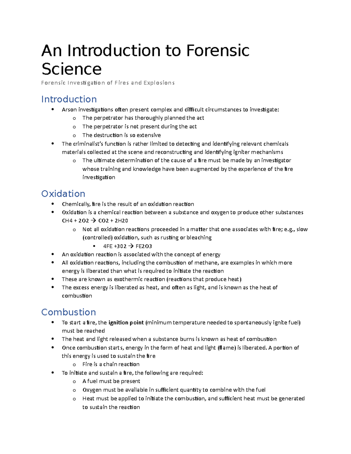 Forensic Investigation of Fires and Explosions - An Introduction to ...