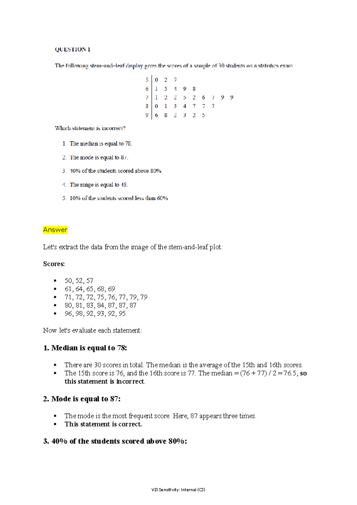 2018 Stats past - past question paper answered. - Answer Let's extract ...