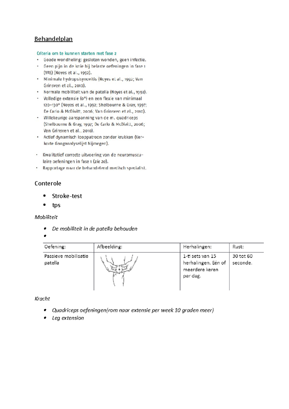 Behandelplan vkb soap 2 - Fysiotherapie - Studeersnel