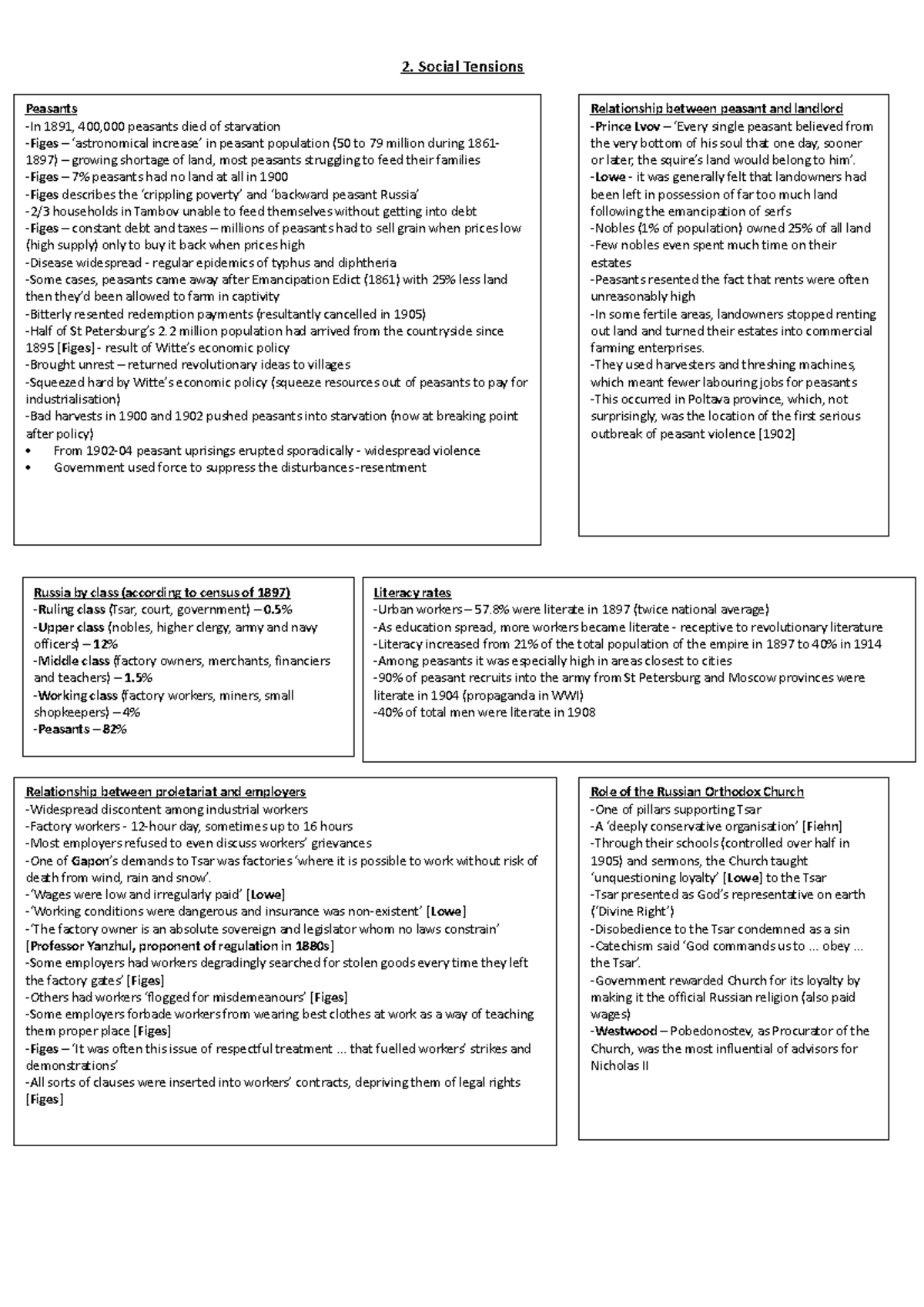 2. Social Tensions - 2. Social Tensions Russia by class (according to ...