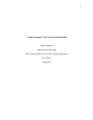 UNV-108-T3-Essay Template Academic Integrity - Academic Integrity: A ...