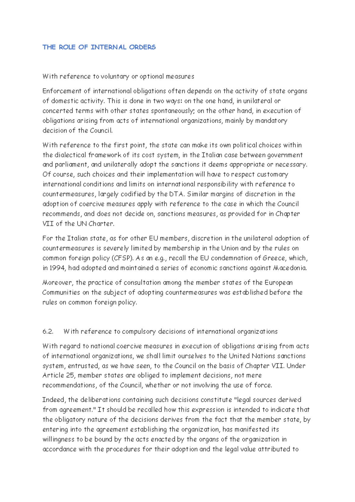 THE ROLE OF Internal Orders 14 - THE ROLE OF INTERNAL ORDERS With ...