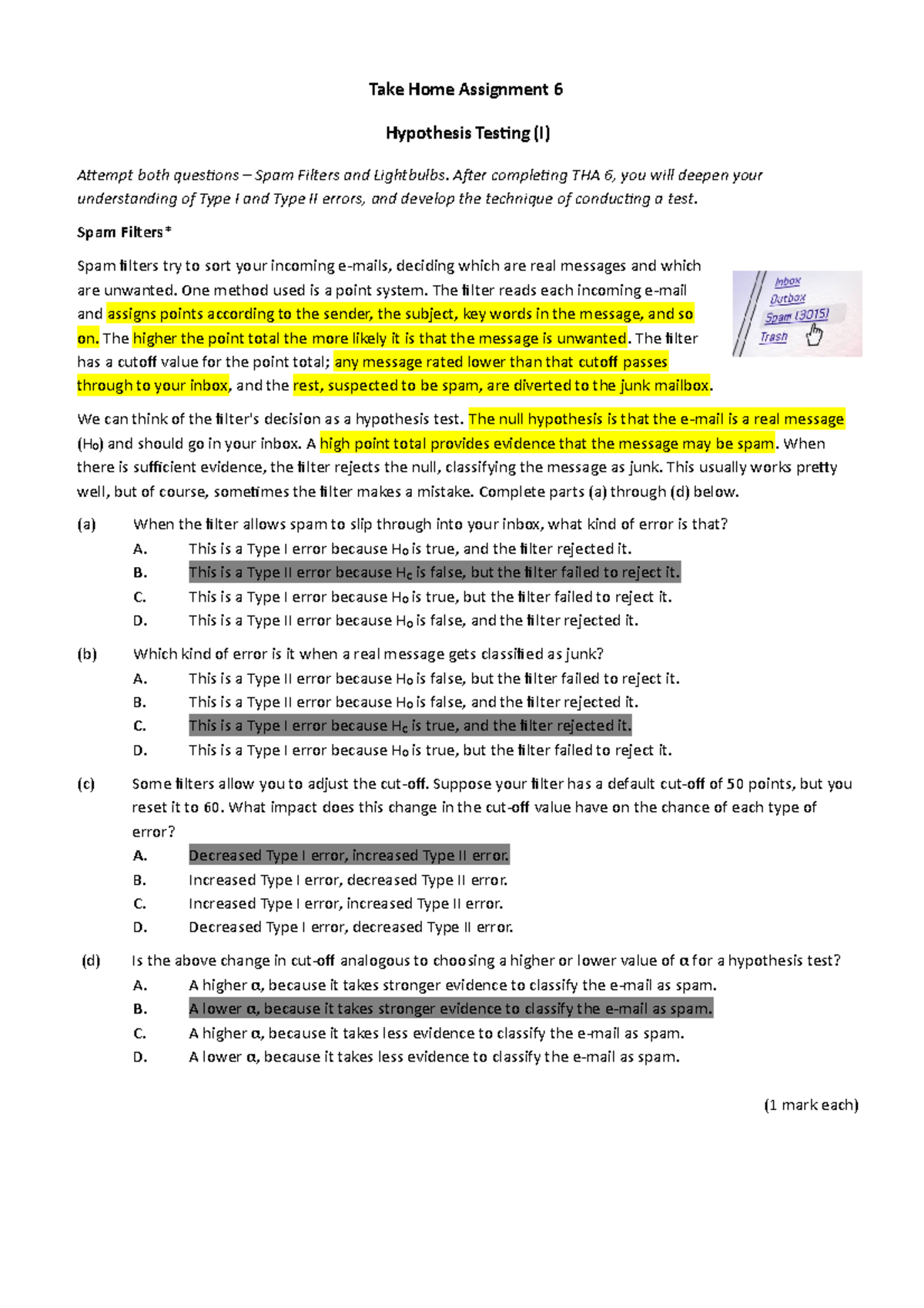 BSB123 THA 6 Hypothesis Testing - Take Home Assignment 6 Hypothesis ...