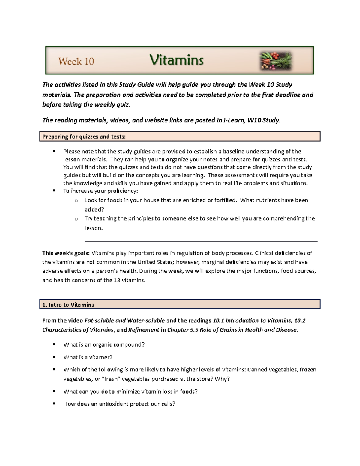 Nutr150 W10 Study Guide-2 - The activities listed in this Study Guide ...