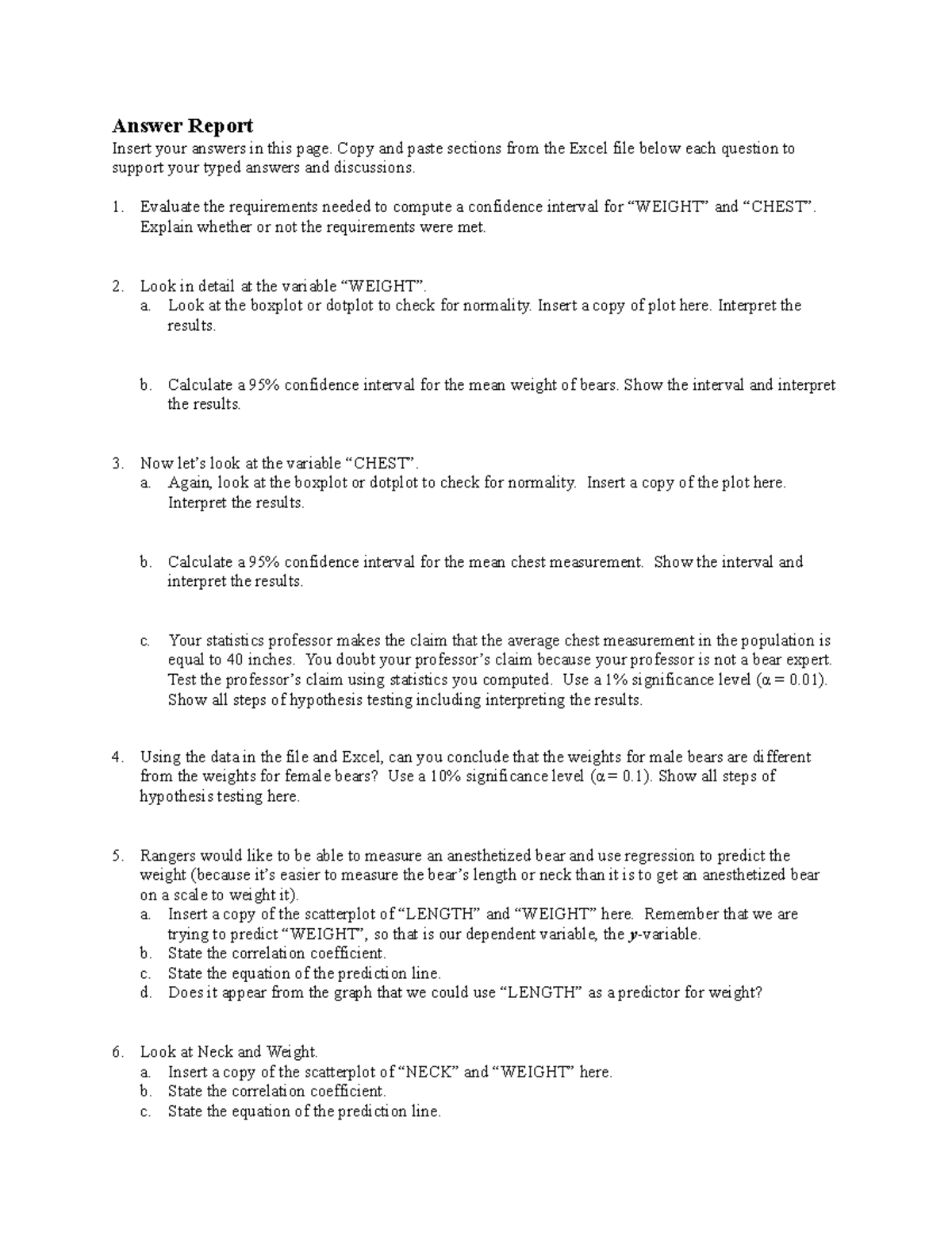 Yellowstone Answer Report - Answer Report Insert your answers in this ...
