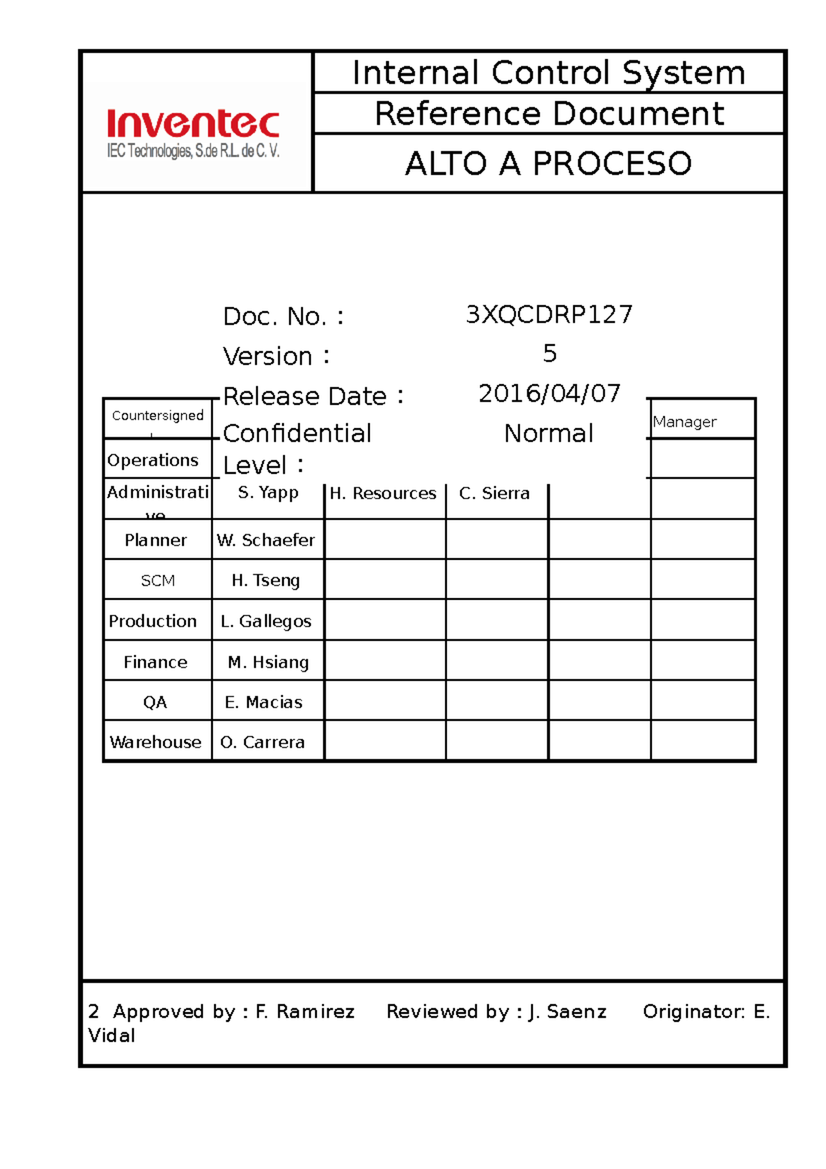 3 Xqcdrp 127 Ver 5 Alto a proceso procedimiento para alto a proceso o ...