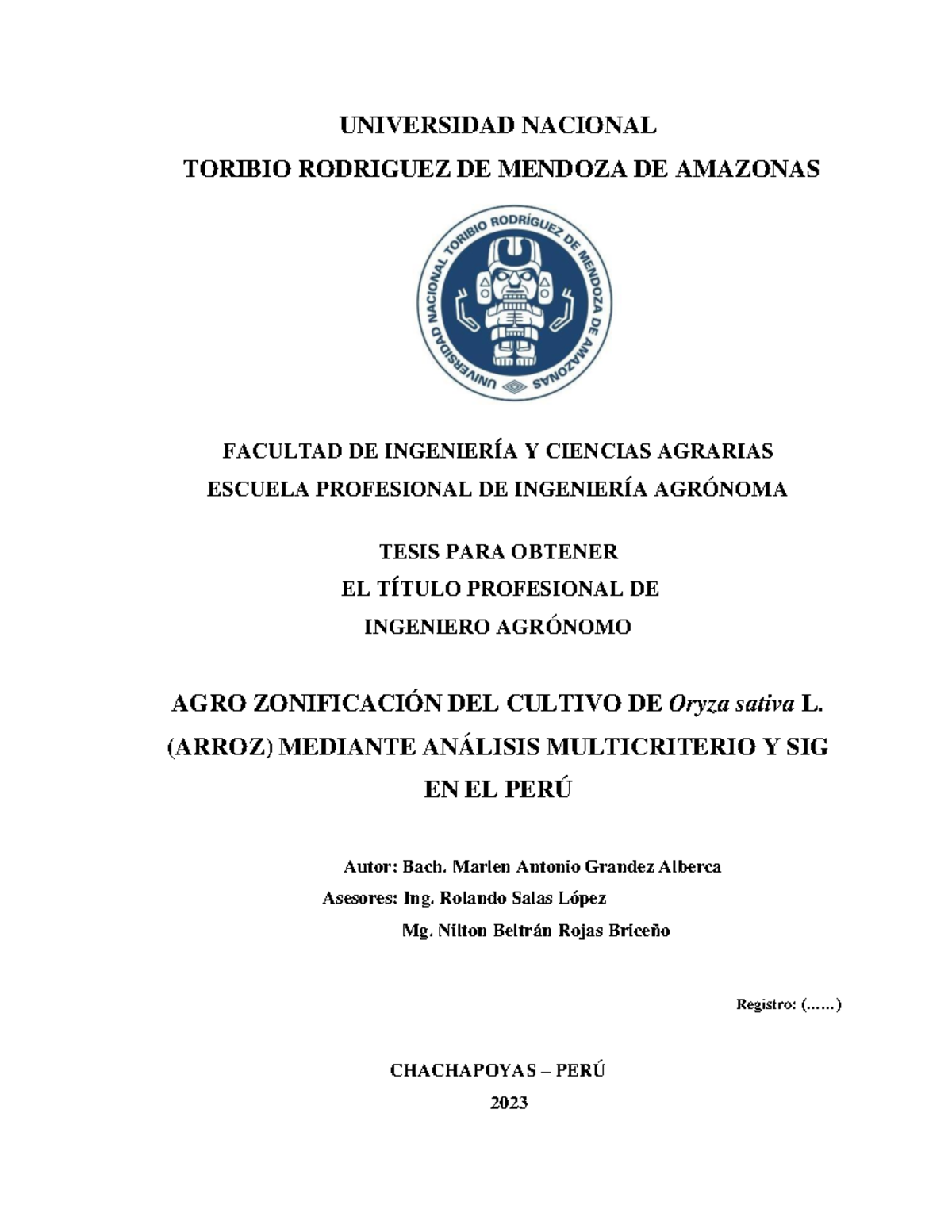 6. 2023 agrozonif arroz peru tesis Untrm - UNIVERSIDAD NACIONAL TORIBIO ...