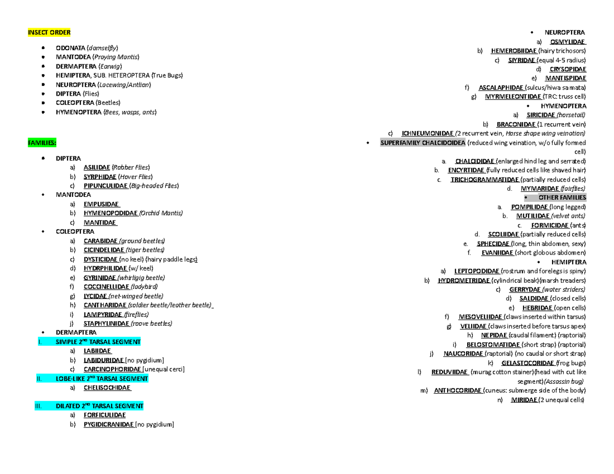 Insect Order - INSECT ORDER ODONATA (damselfly) MANTODEA (Praying ...