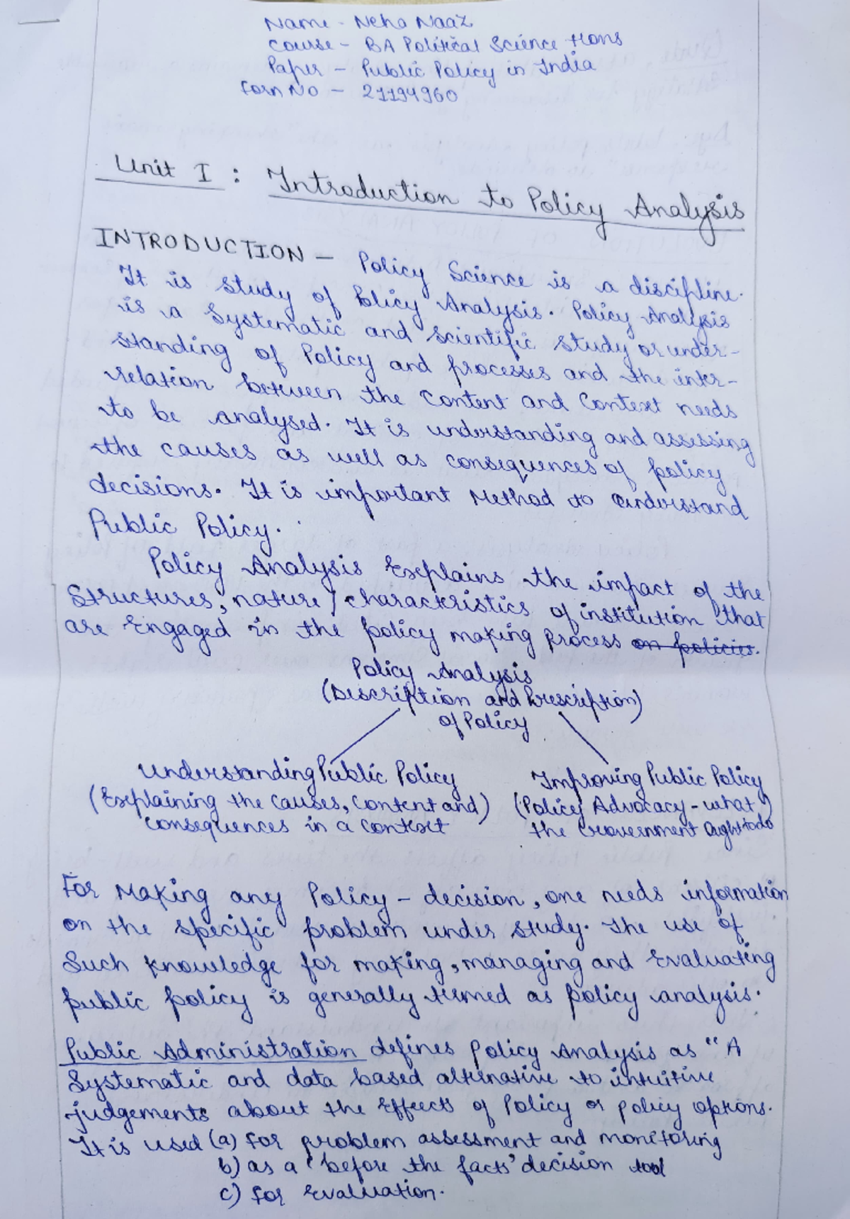 Introduction To Policy Analysis B A Ol Asnt And Moniiuny Ard