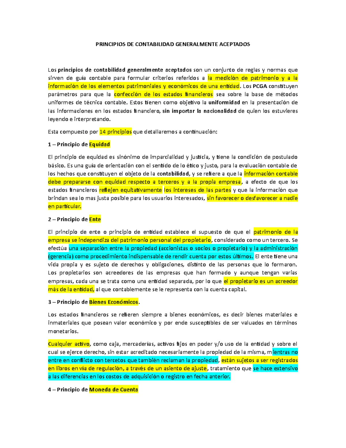 Los PCGA - principios de la contabilidad - PRINCIPIOS DE CONTABILIDAD ...