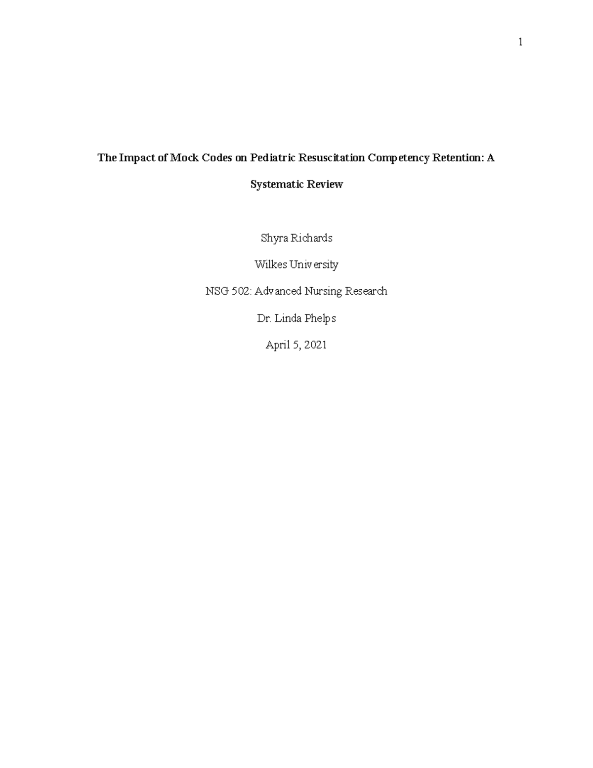 Implementing Mock Codes to Retain Pediatric Resuscitation Skills - The ...