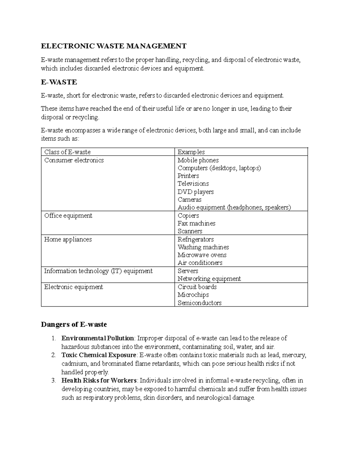 S4 Electronic Waste Management - ELECTRONIC WASTE MANAGEMENT E-waste ...