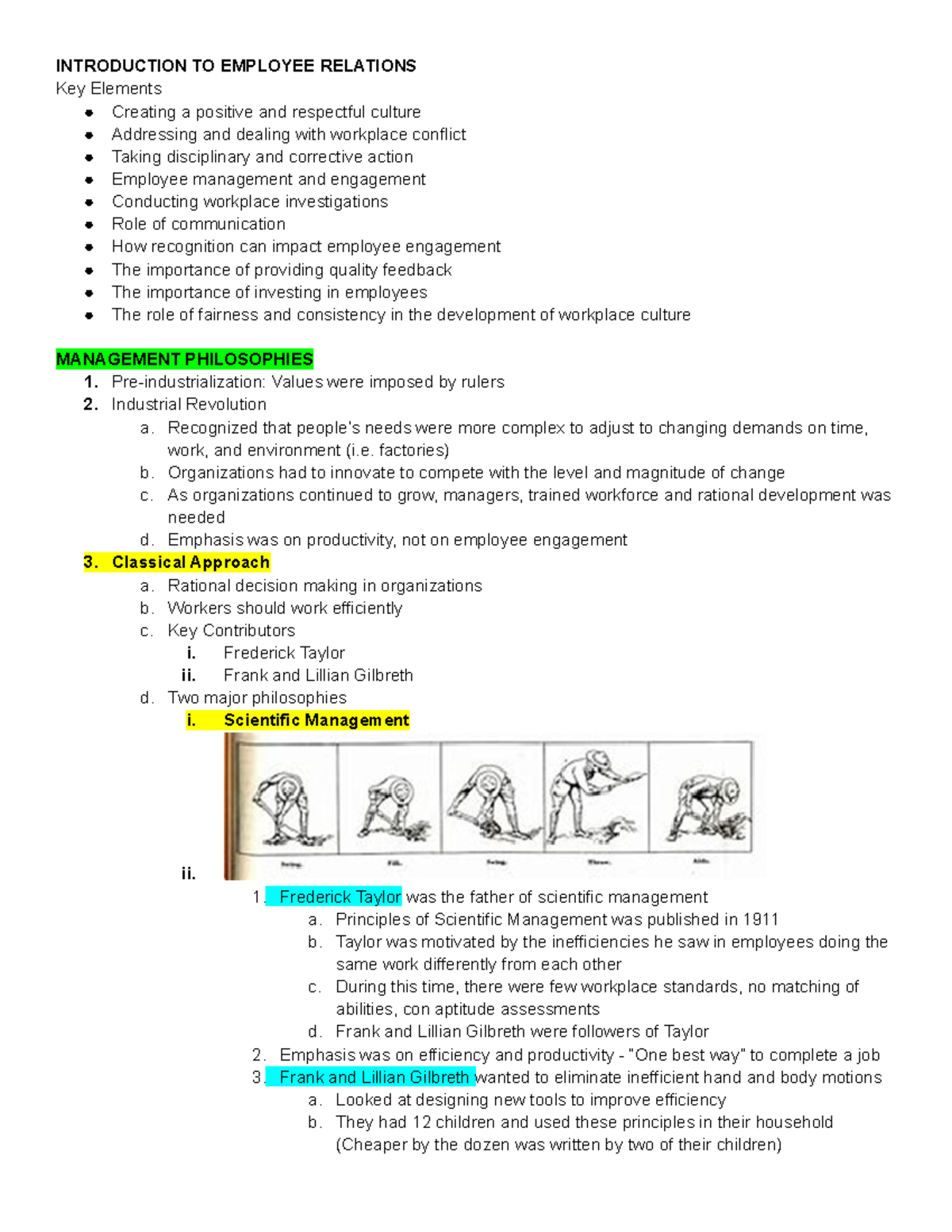 Employee Relations Notes - INTRODUCTION TO EMPLOYEE RELATIONS Key ...