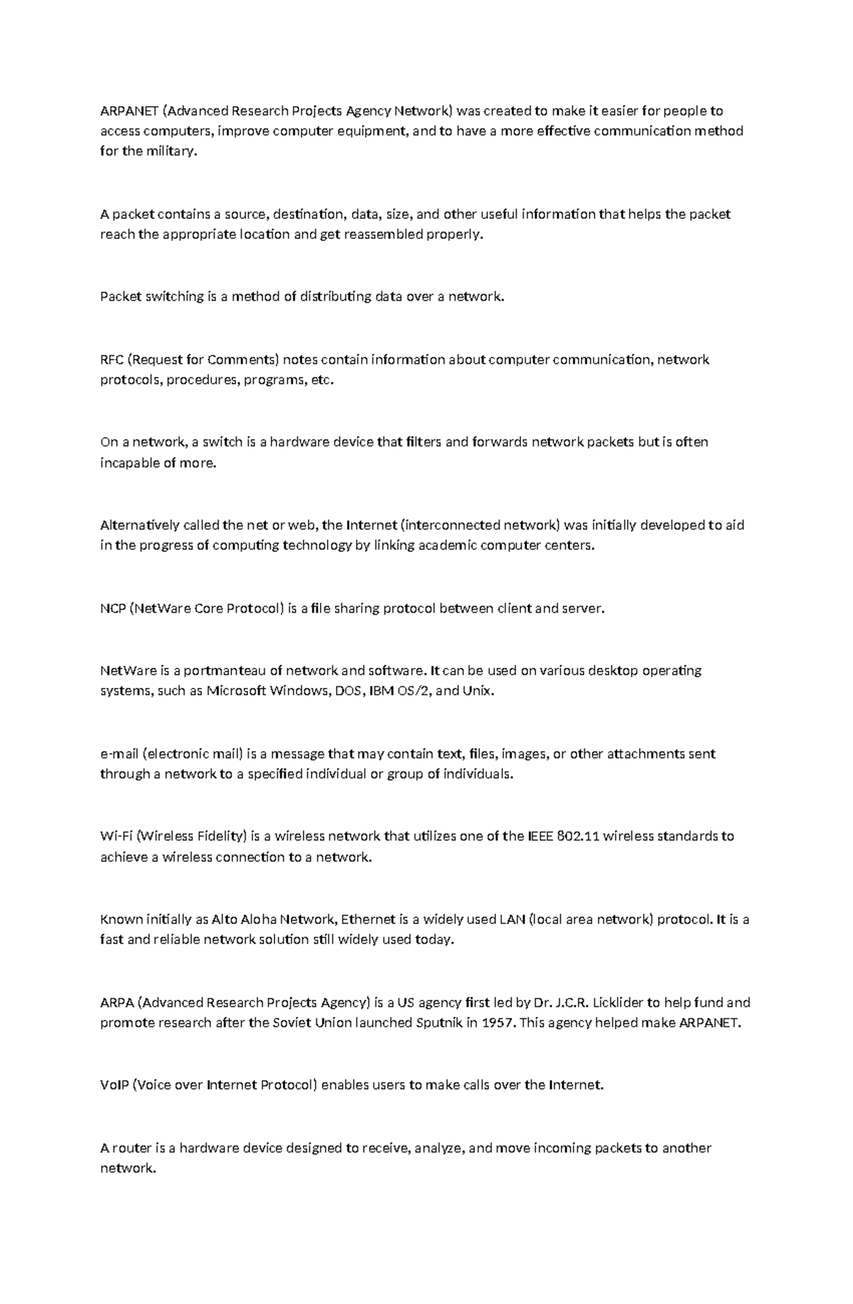 Arpanet - Study hard! - ARPANET (Advanced Research Projects Agency ...