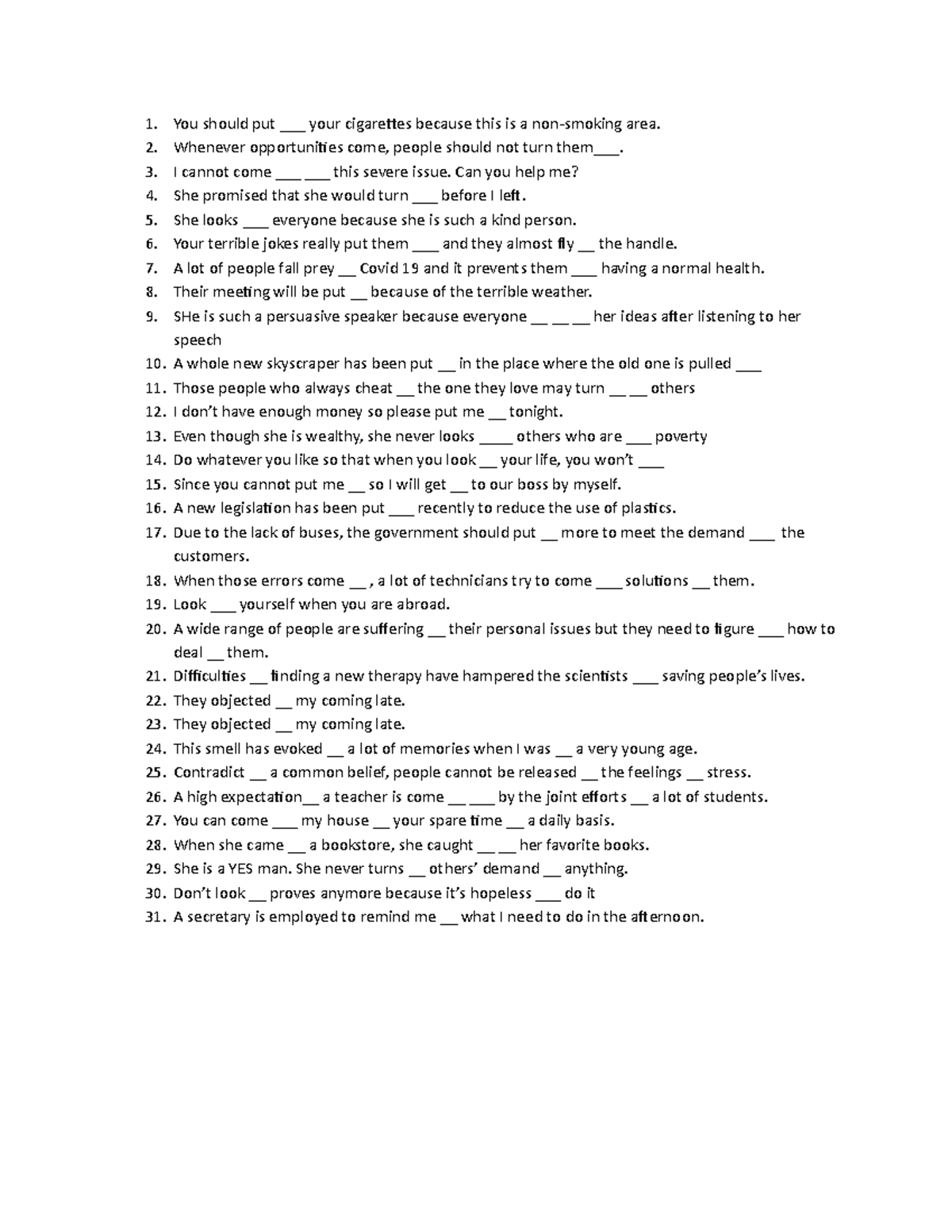 BT COME LOOK TURN PUT - material for english about phrasal verb - You ...