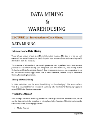 Lecture 6 Data Pre-processing - WWW.VIDYARTHIPLUS WWW.VIDYARTHIPLUS V+ TEAM 2 Data Pre ...