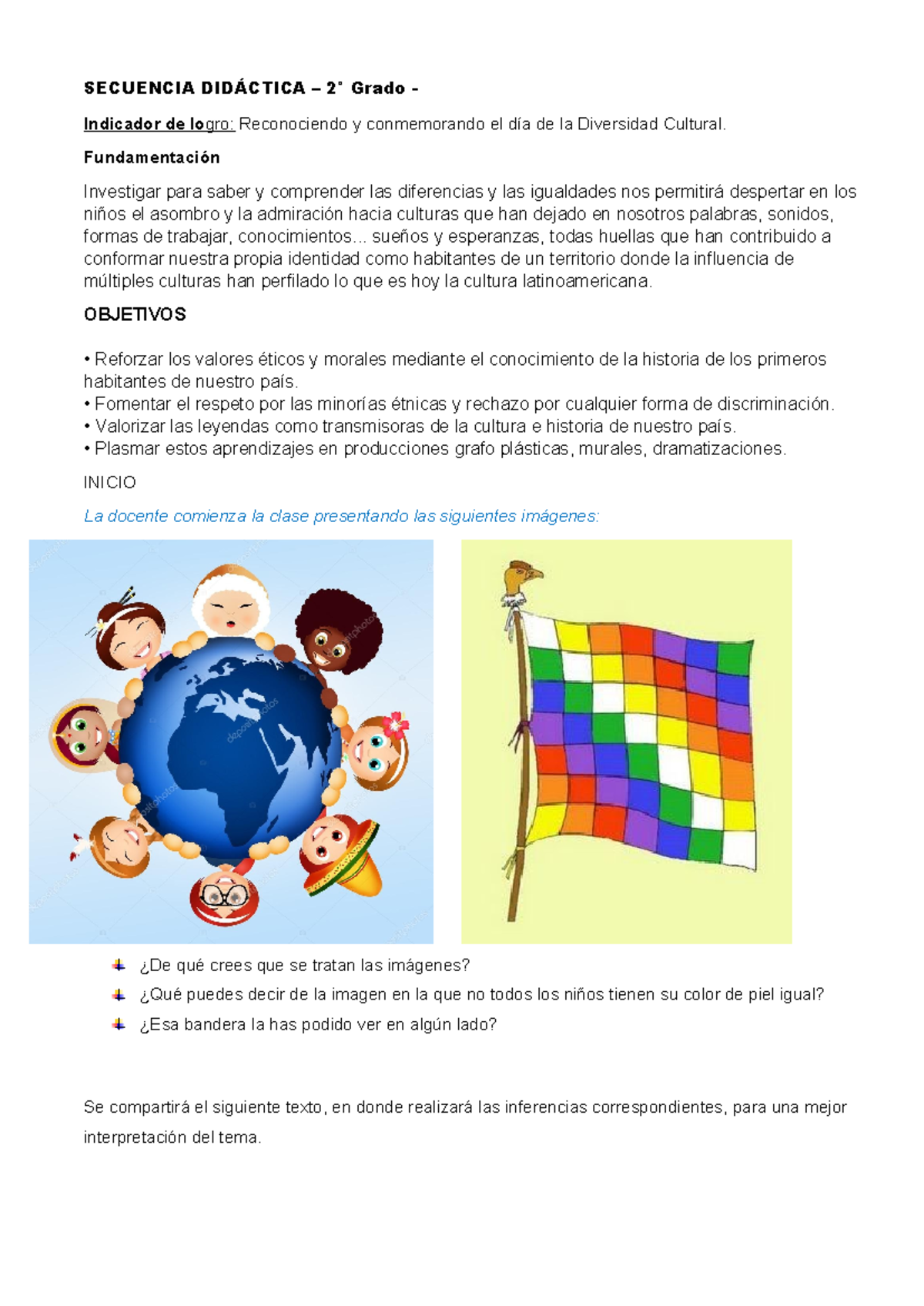 Día del respeto por la diversidad cultural - SECUENCIA DIDÁCTICA – 2 ...