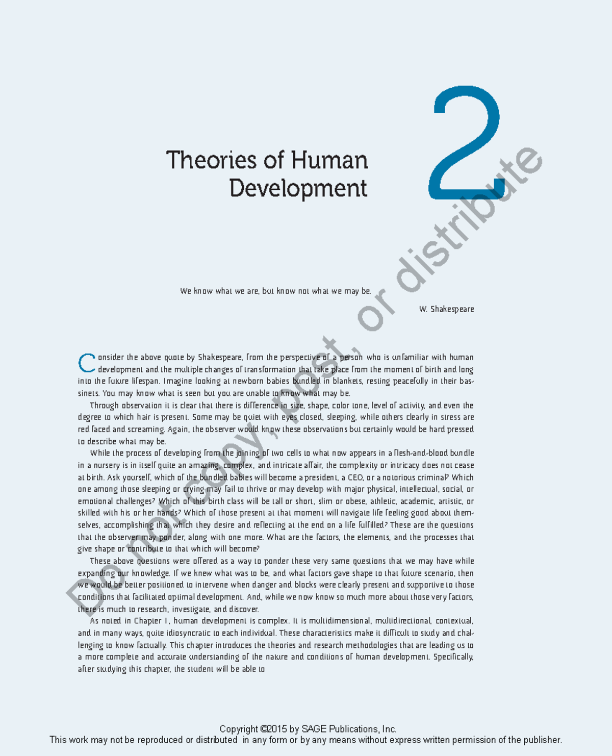 Theories of human development - 23 We know what we are, but know not ...