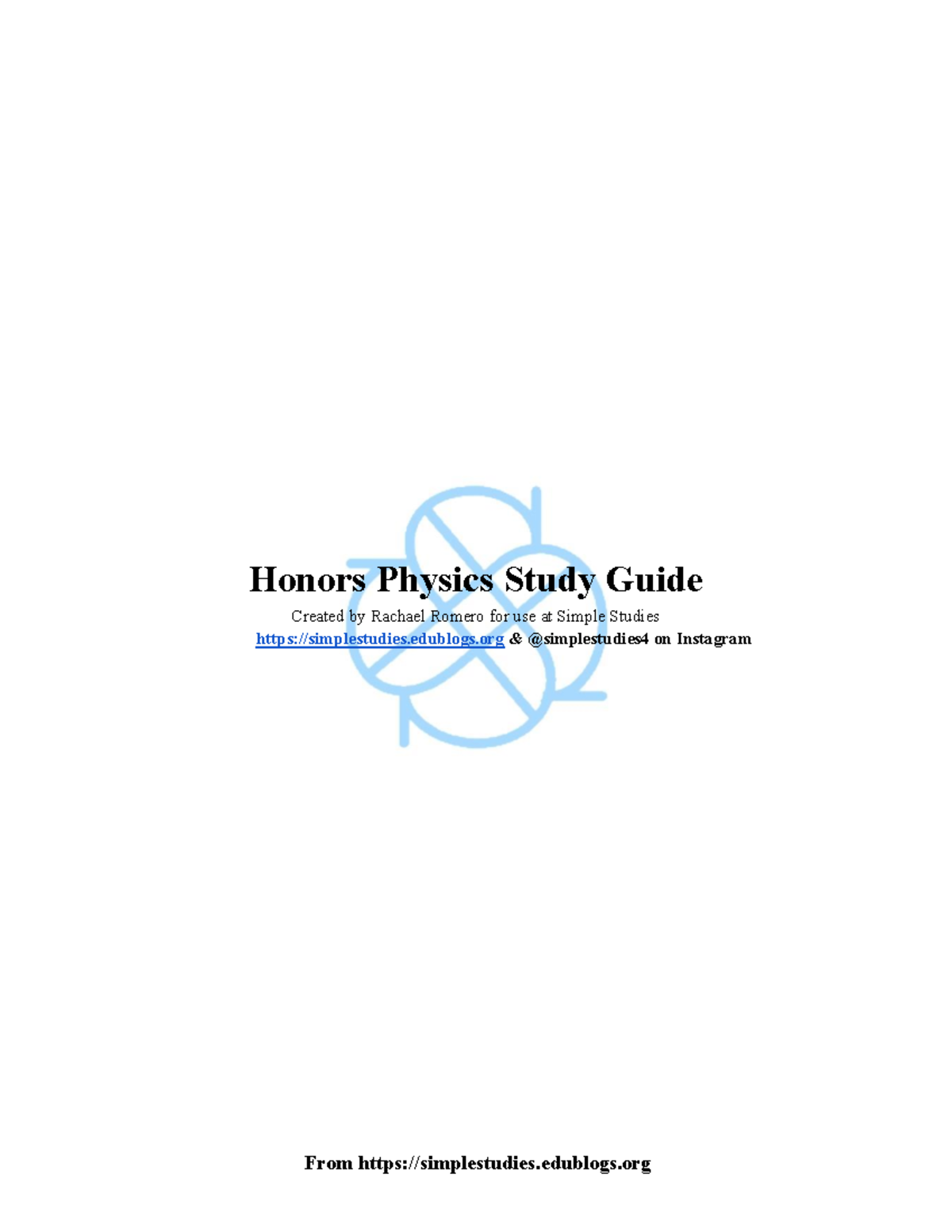 SS-Honors-Physics-1-1 - Honors Physics Study Guide Created by Rachael ...