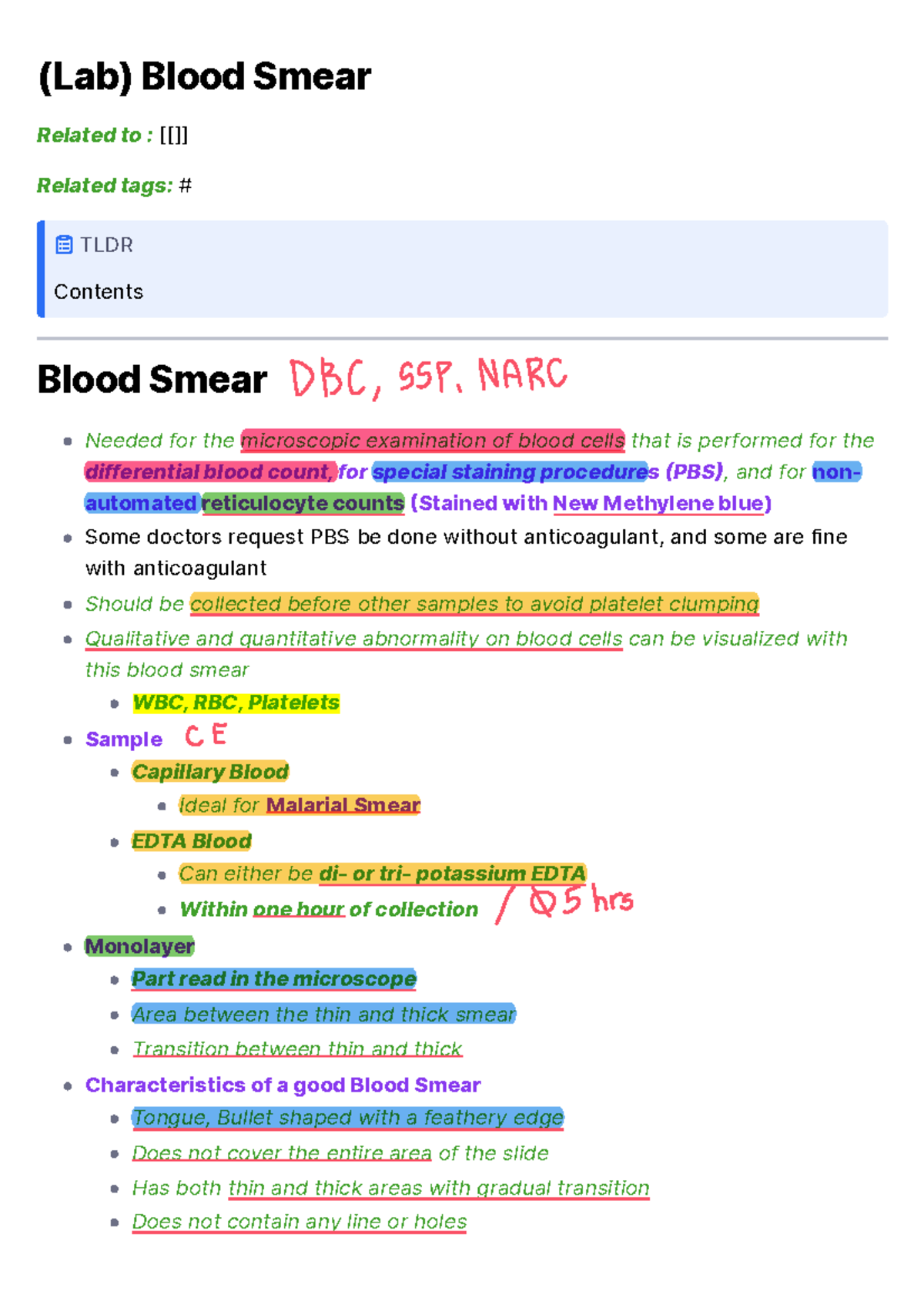 Lab-Blood-Smear - :)) - (Lab) Blood Smear Related to : [[]] Related ...