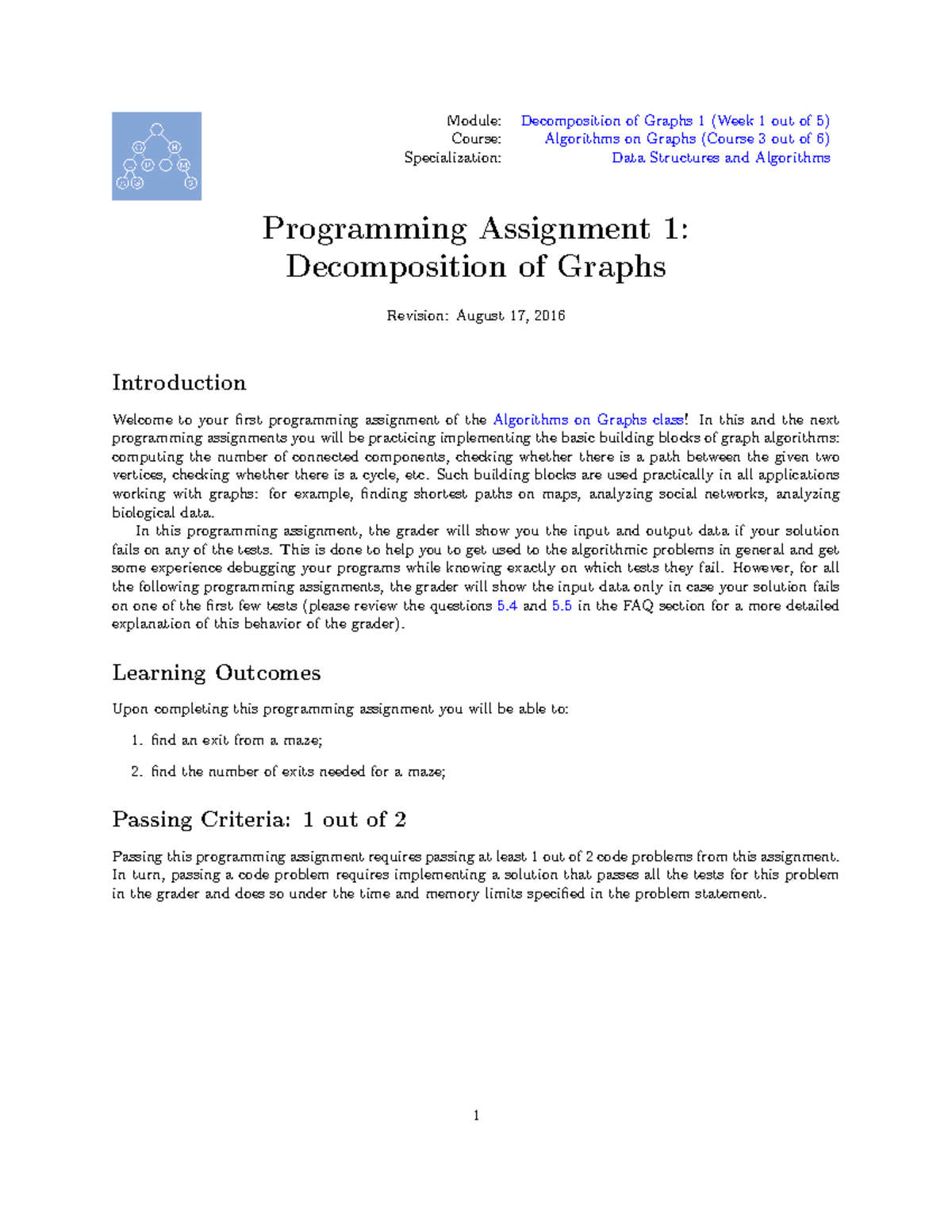 Graph decomposition problems 1 - Module: Course: Specialization ...