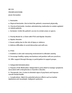 Cecil whitver pre sim - pre sim questions - NR 326 PRESIM QUESTIONS ...