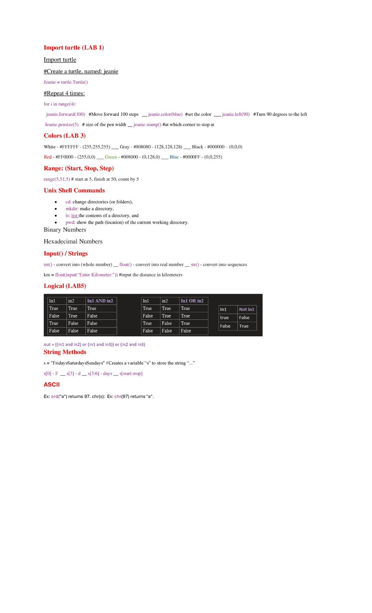 CSCI Code Review Exam - Import turtle (LAB 1) Import turtle #Create a ...