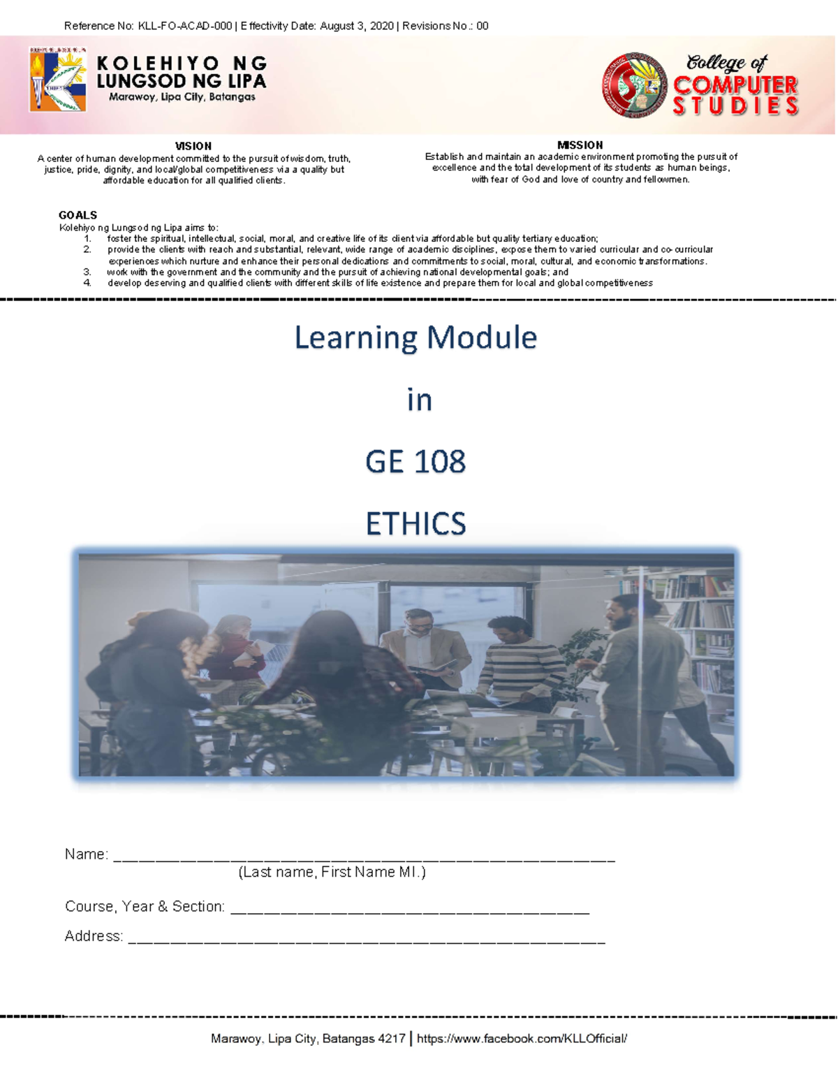 Computer- Ethics - Lecture notes - Reference No: KLL-FO-ACAD-000 ...