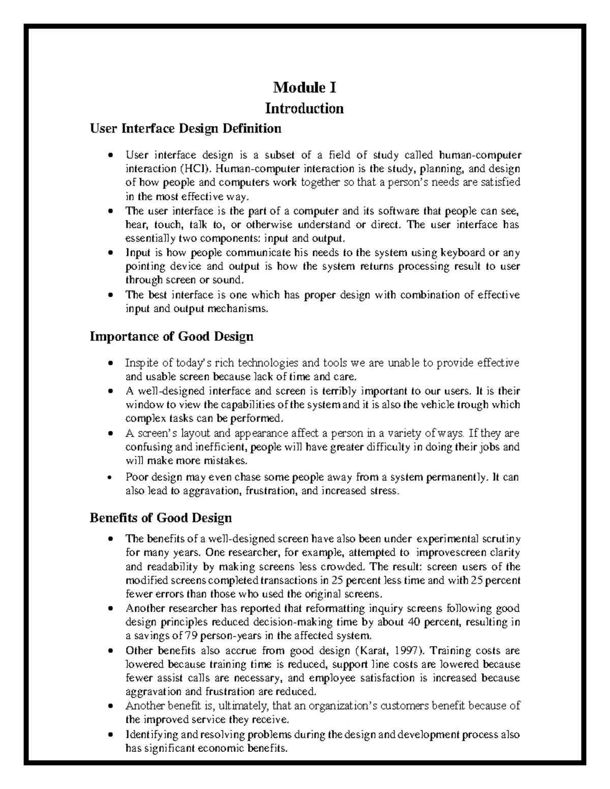 Module 1 Uid 18cs734 Module I Introduction User Interface Design Definition User Interface