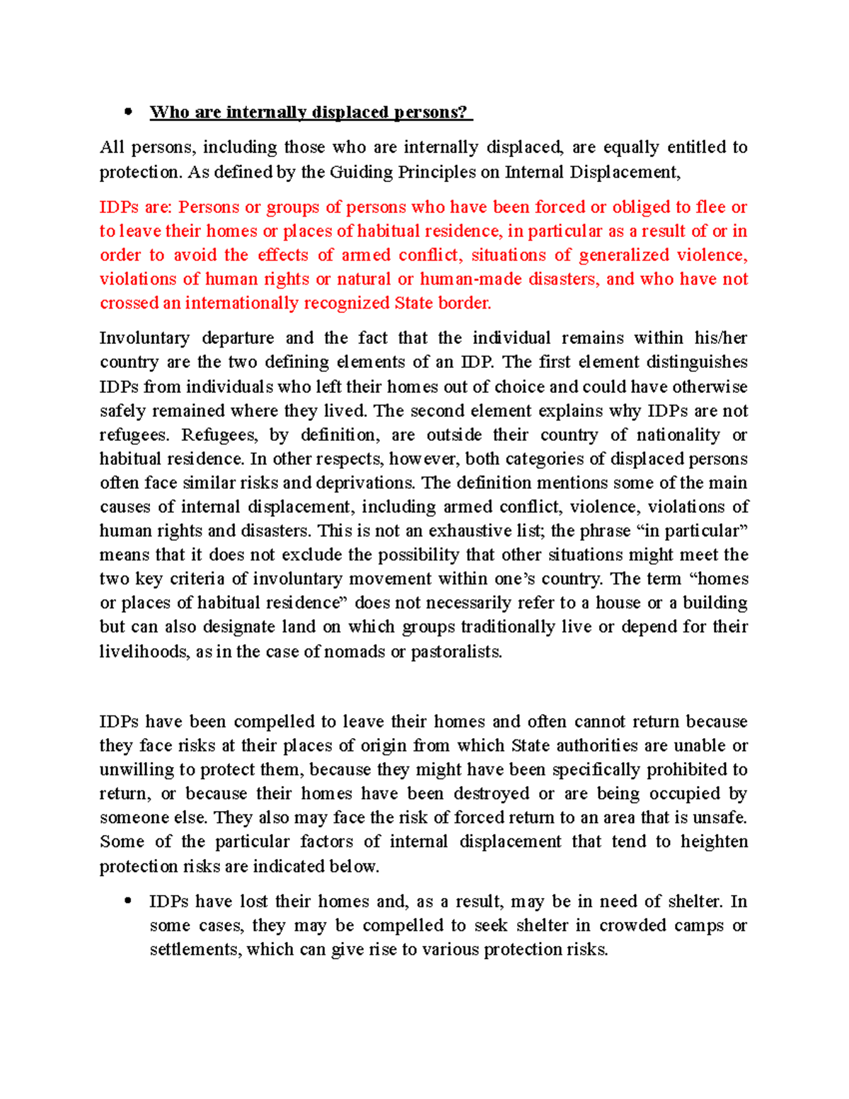 Internally displaced persons - Who are internally displaced persons ...