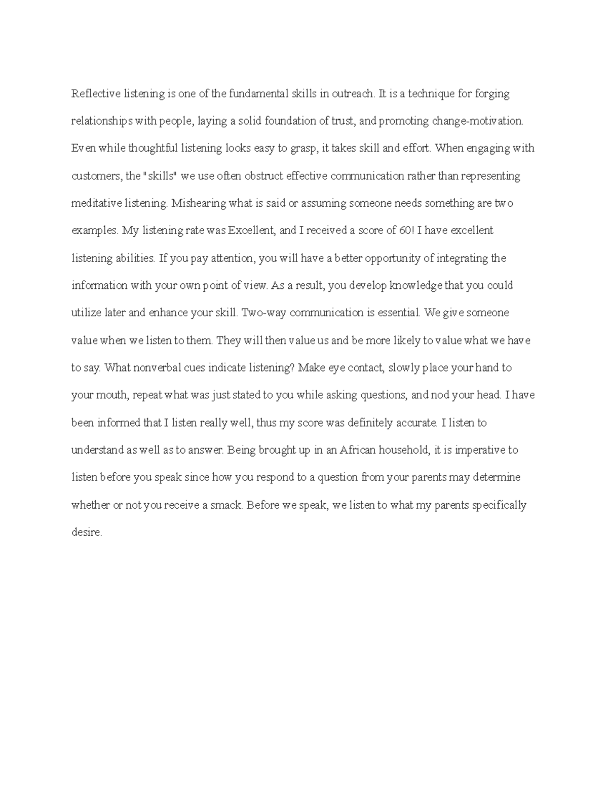 Listening - Reflective listening is one of the fundamental skills in ...