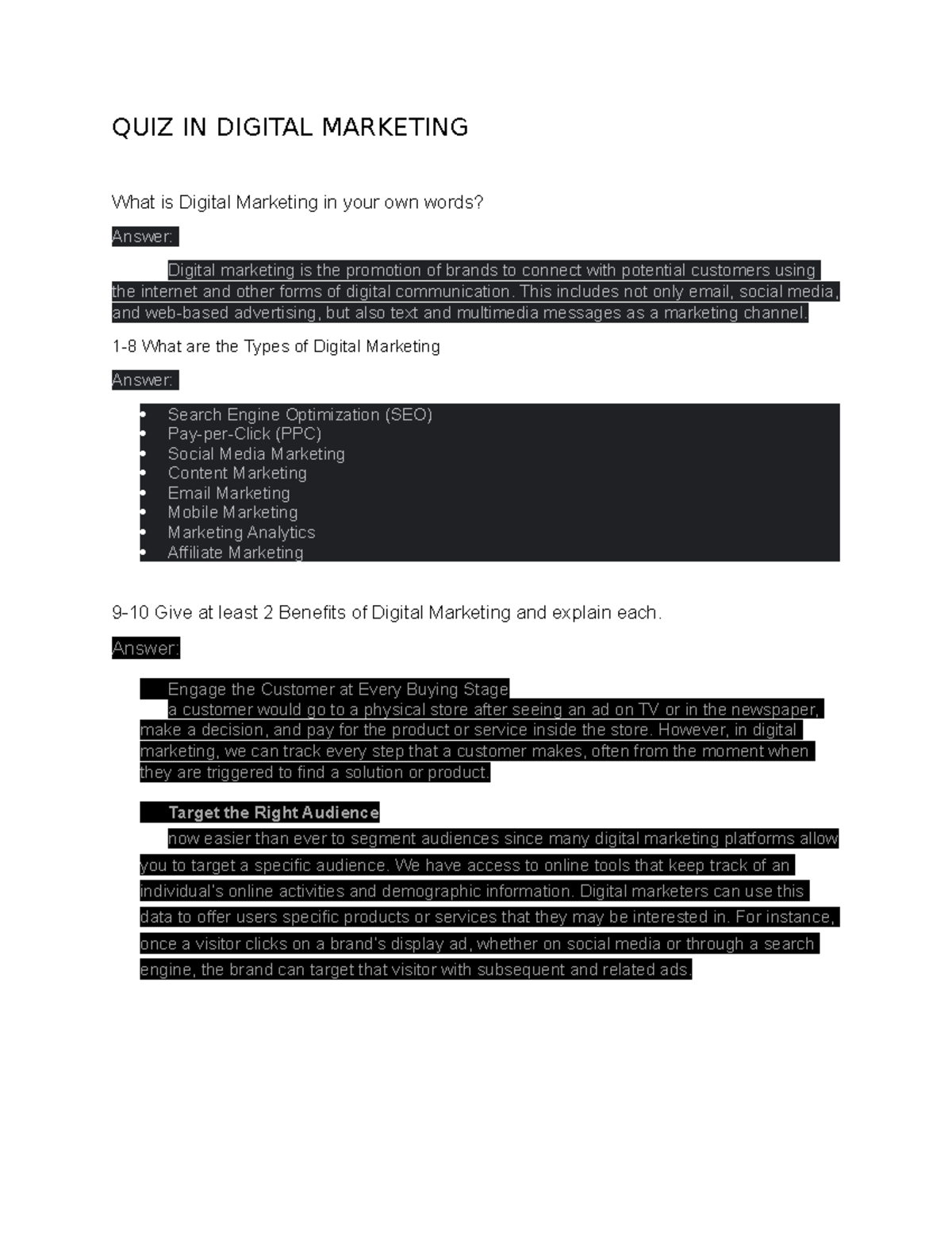 QUIZ #6 - NONE - QUIZ IN DIGITAL MARKETING What is Digital Marketing in ...