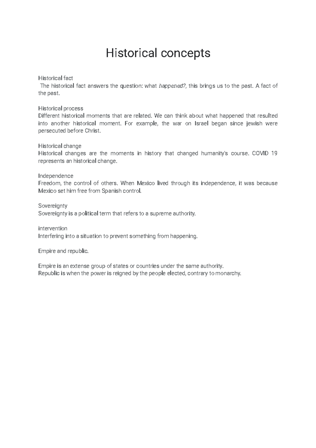 Historical concepts - historia conceptos - Historical concepts ...